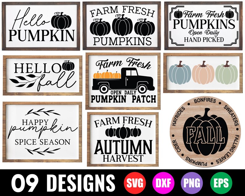 Fall Sign SVG Bundle Rustic Fall Svg Farmhouse Sign Svg - Etsy