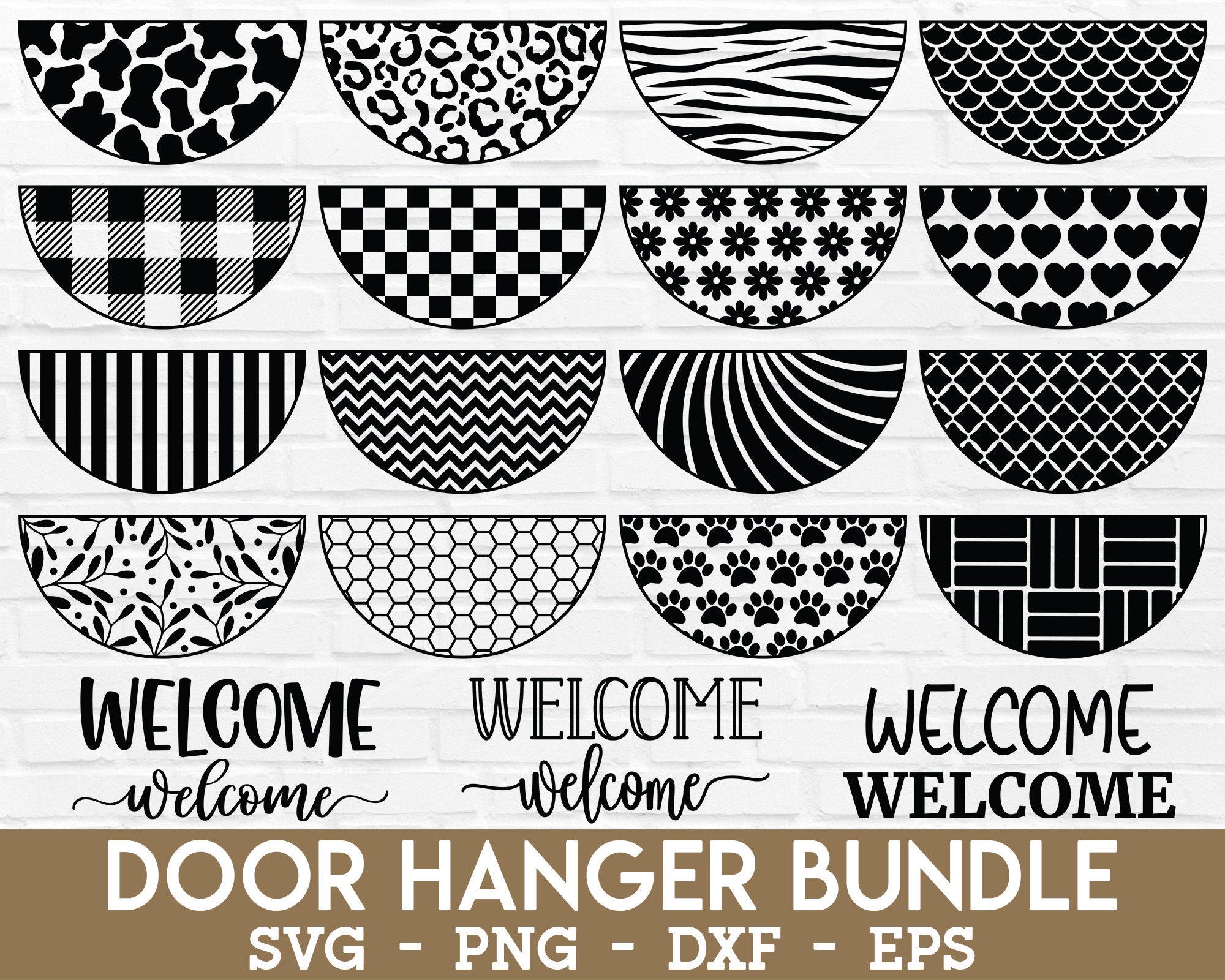 Door Hanger Svg Bundle Round Sign Svg Welcome Sign Svg Etsy Uk