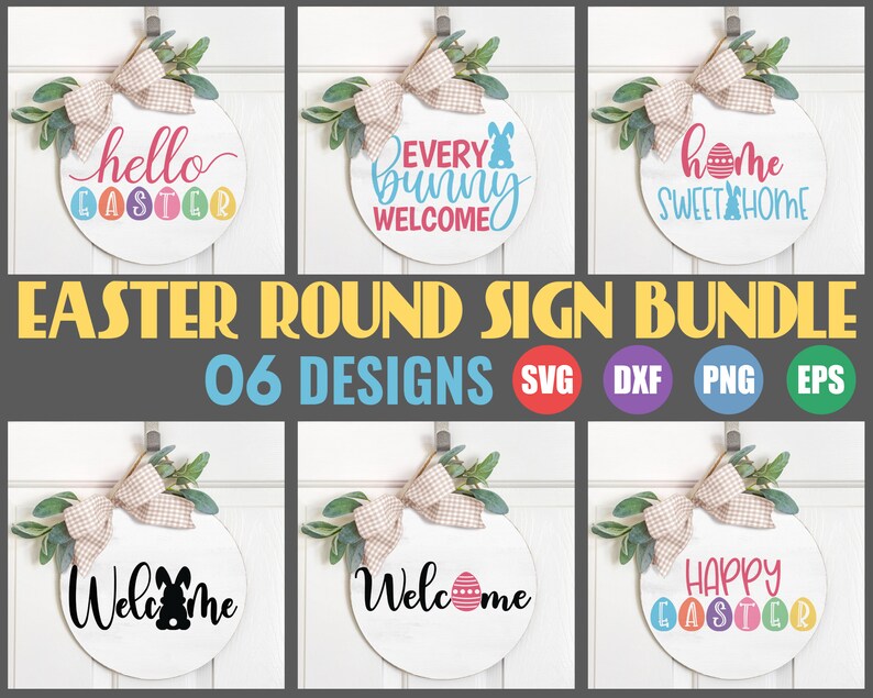 Easter Sign Svg Bundle Easter Round Sign Svg Easter Svg - Etsy