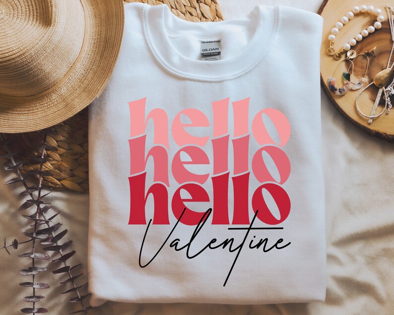 Hello Valentine SVG PNG DXF Valentines Day Svg Retro - Etsy