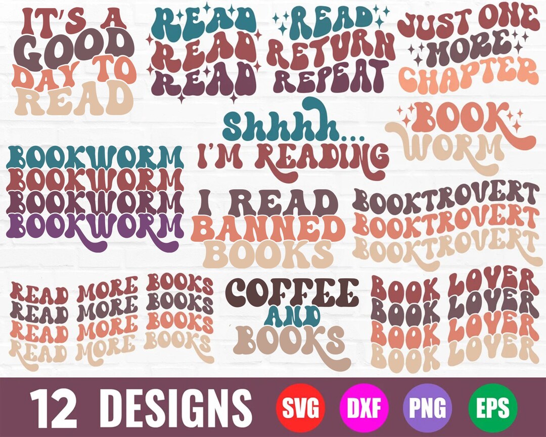 Retro Book Lover SVG Bundle, Reading SVG Bundle, Books SVG, Bookish Svg ...
