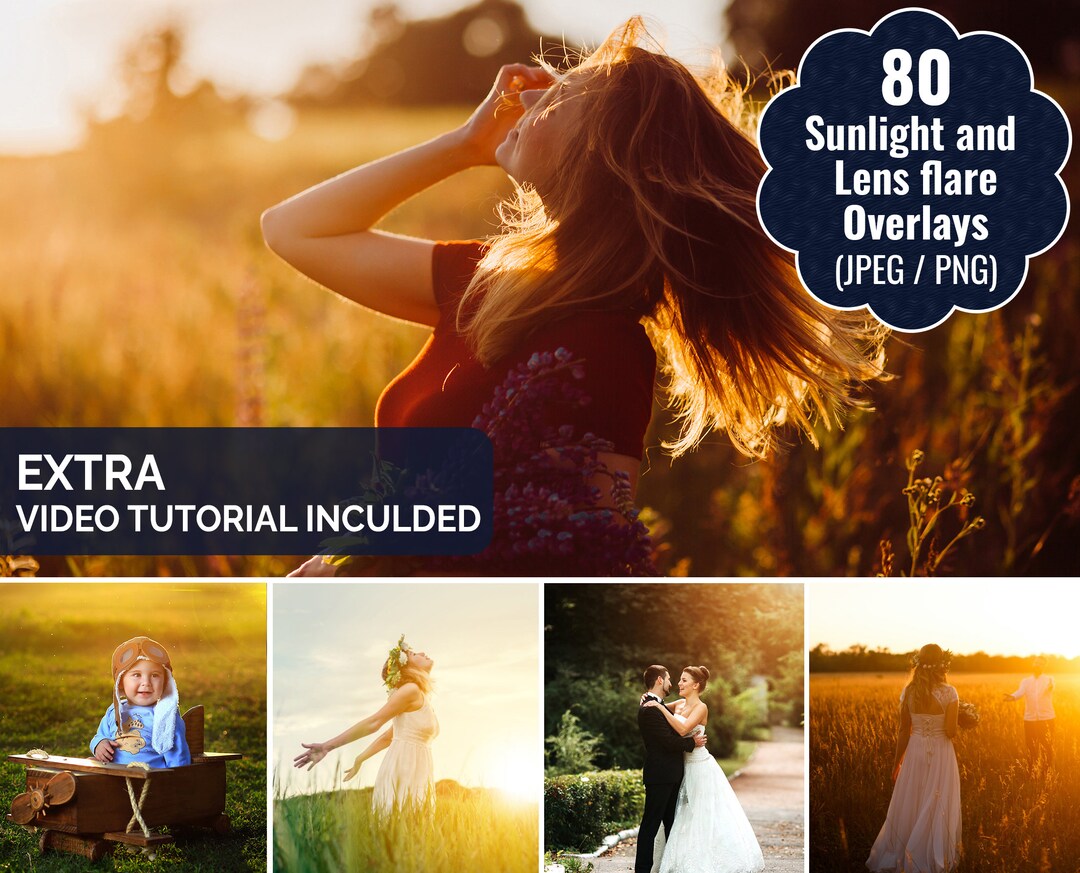 80 Sunlight Photoshop Overlays Lens Flare Overlays, Natural Sunlight ...