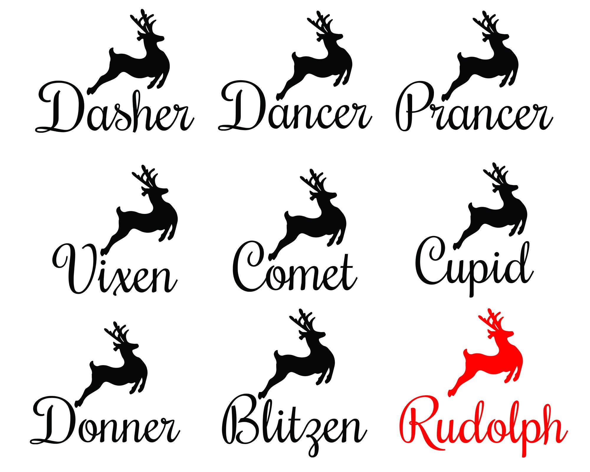 Navidad SVG Nombres de reno SVG Reno SVG Santa svg | Etsy