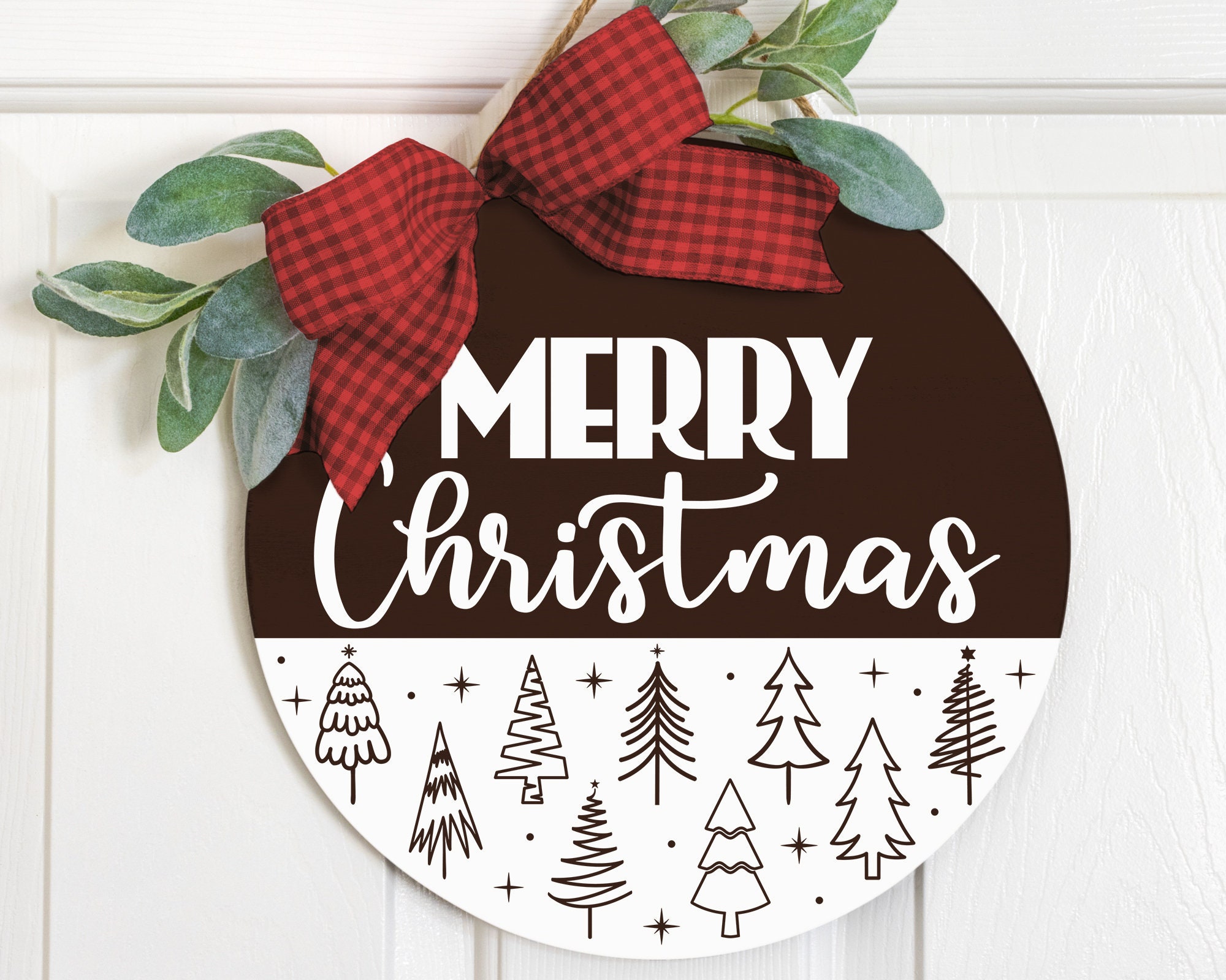 Merry Christmas Svg Christmas Sign Svg Christmas Round Sign Etsy