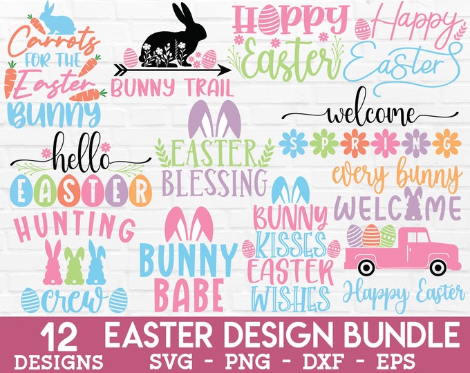Easter SVG Bundle Happy Easter Svg, Easter Bunny Svg, Kids Easter Svg, Easter Egg Svg, Easter ...