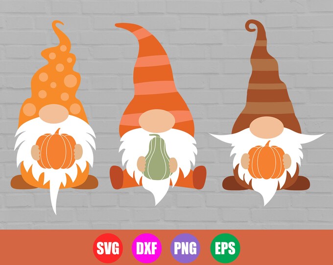 Fall Gnomes SVG, Autumn Gnomes SVG, Gnomes With Pumpkins SVG, Fall Svg ...