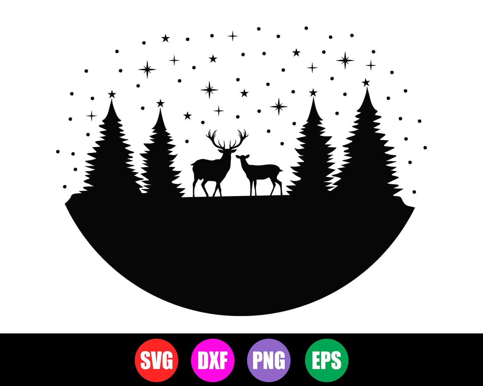 Christmas Scene SVG Deer Scene SVG Christmas SVG Christmas - Etsy