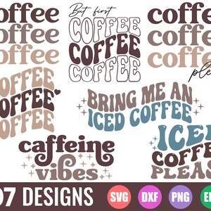 Retro Coffee Svg Bundle Wavy Coffee Svg Coffee Retro Svg - Etsy