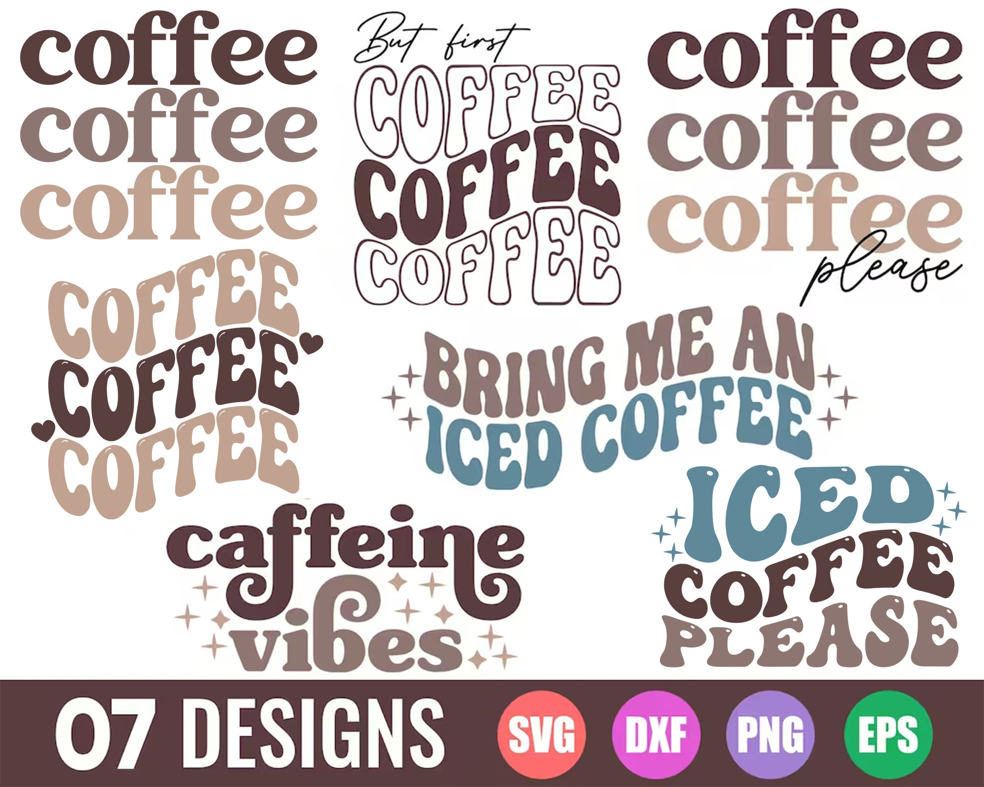 Retro Coffee Svg Bundle Wavy Coffee Svg Coffee Retro Svg - Etsy