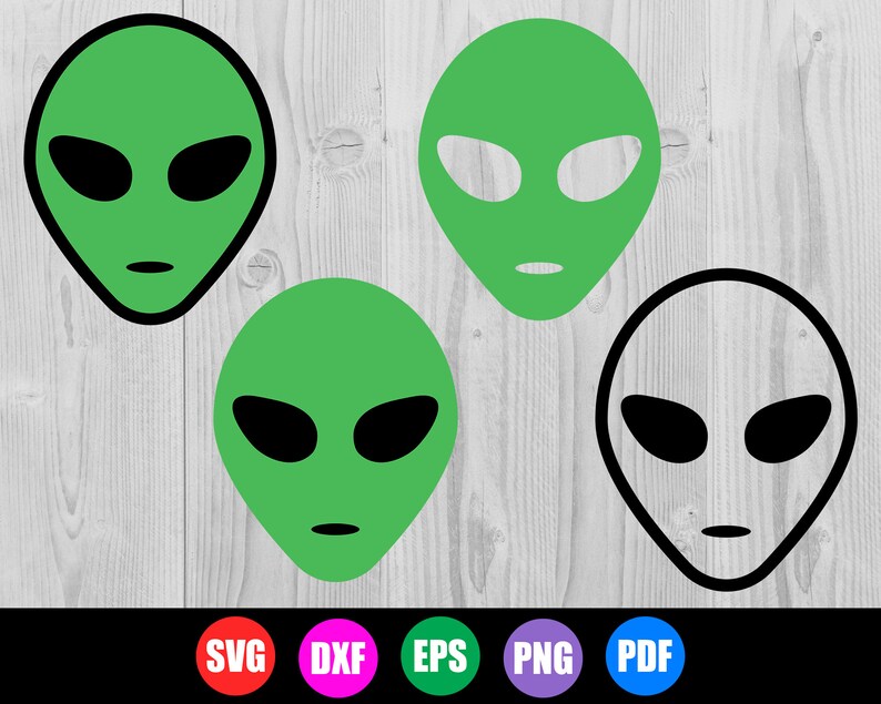 Alien SVG Alien Head SVG Alien Face SVG Alien Dxf Space - Etsy