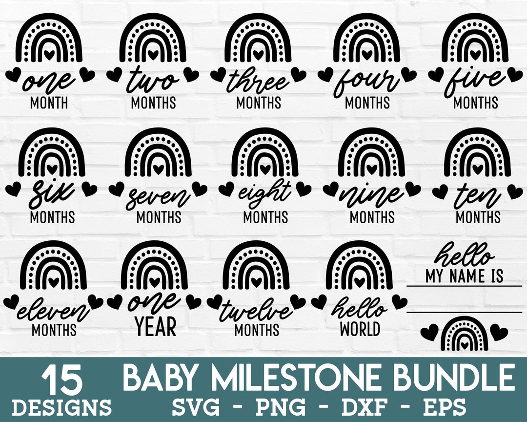Baby Monthly Milestone SVG Baby Milestone Round SVG, Baby Milestone SVG ...