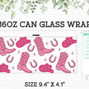 Western Glass Can Wrap SVG Cowgirl Glass Can Wrap SVG - Etsy