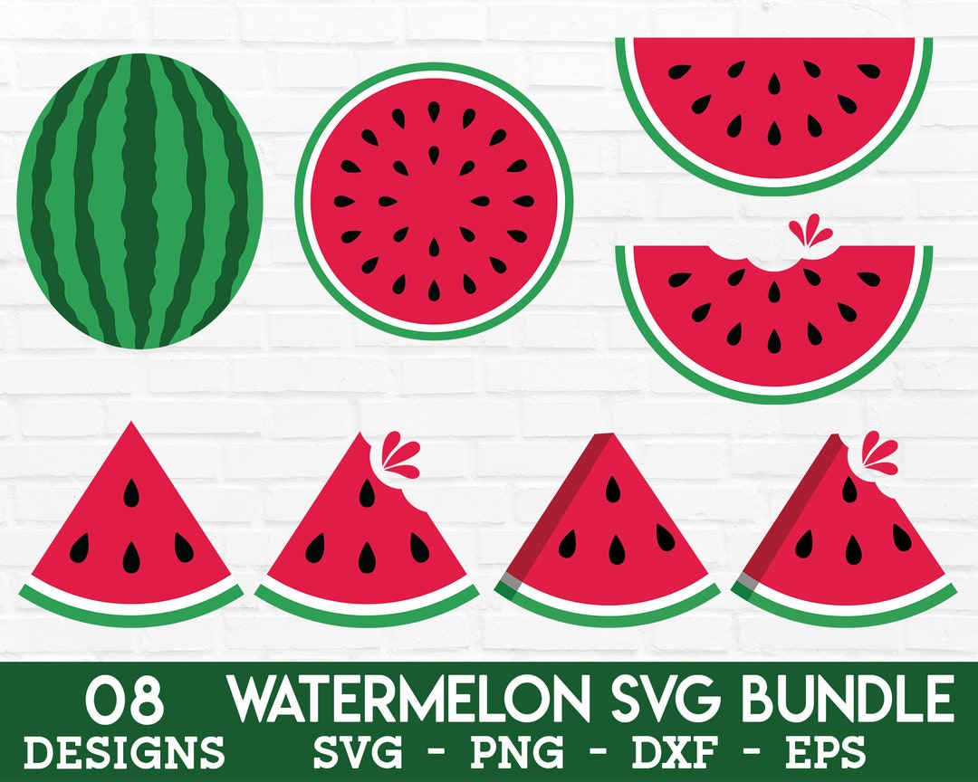 Watermelon SVG Bundle Watermelon Slice SVG, Summer SVG, Fruit Svg ...