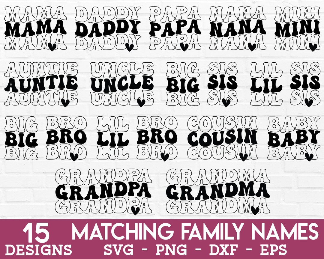 Matching Family SVG Bundle Family SVG, Family Names SVG, Family Shirt ...