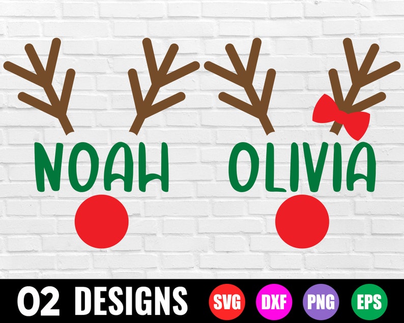 Reindeer Name Frame SVG Girl Rudolph Frame SVG Boy Rudolph - Etsy