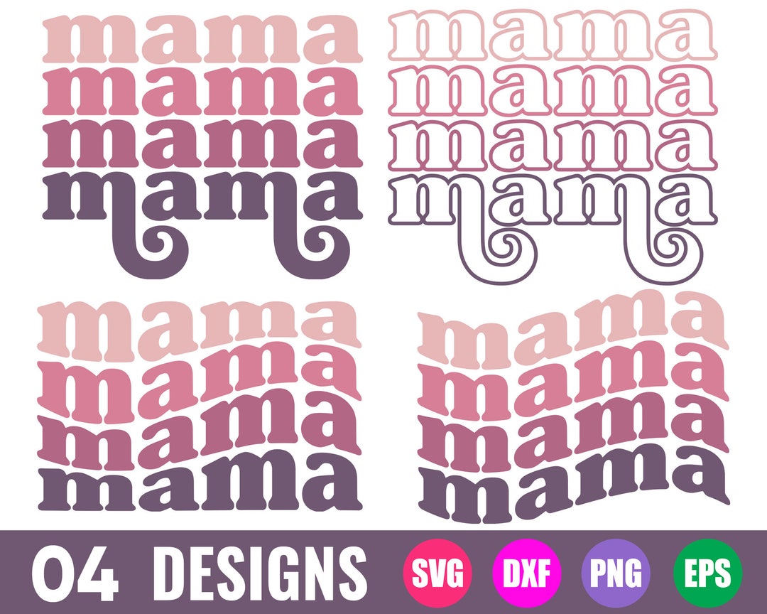 Retro Mama Svg Bundle Stacked Mama Svg Boho Mom Shirt Designs Retro