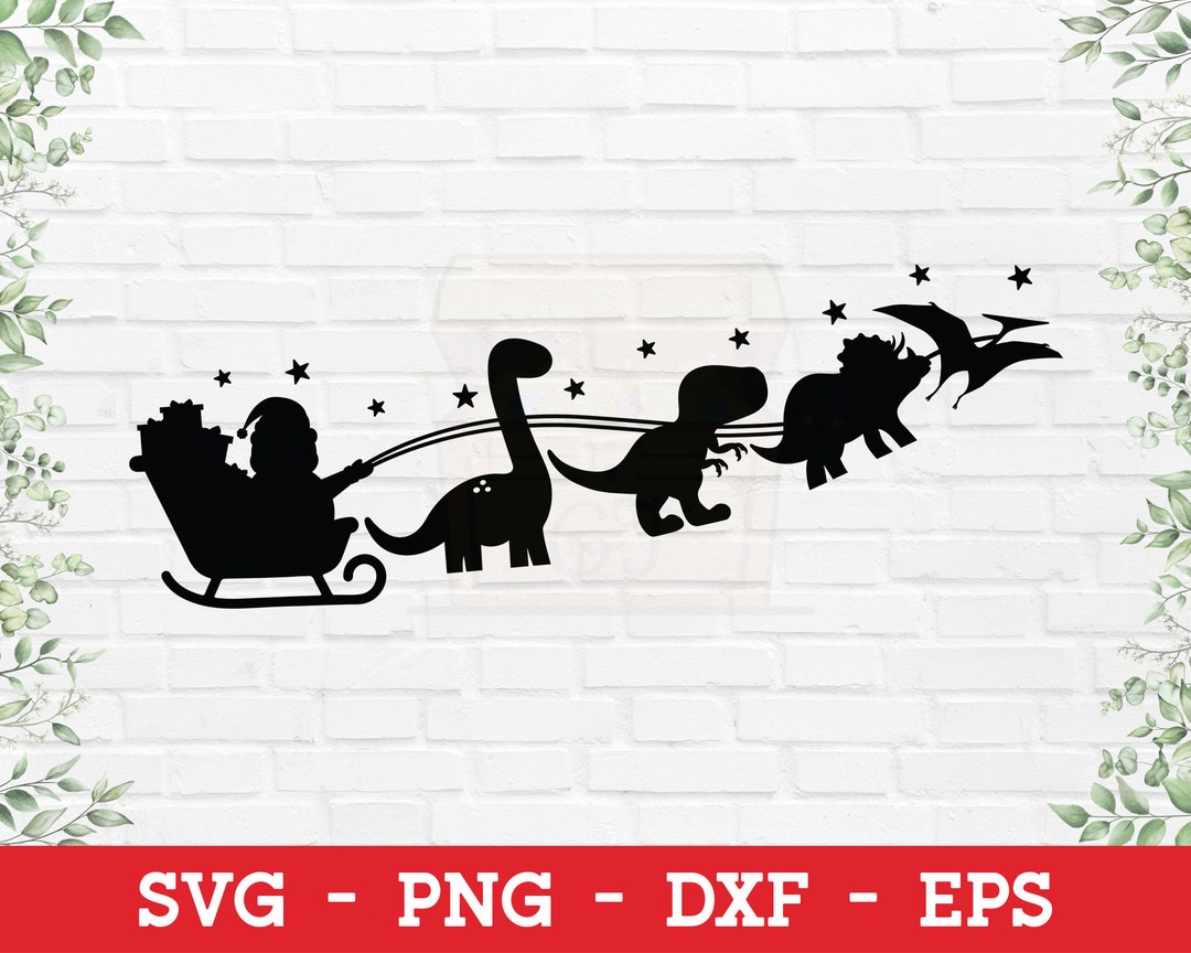 Trineo de dinosaurios SVG Navidad SVG Niños Navidad SVG - Etsy México