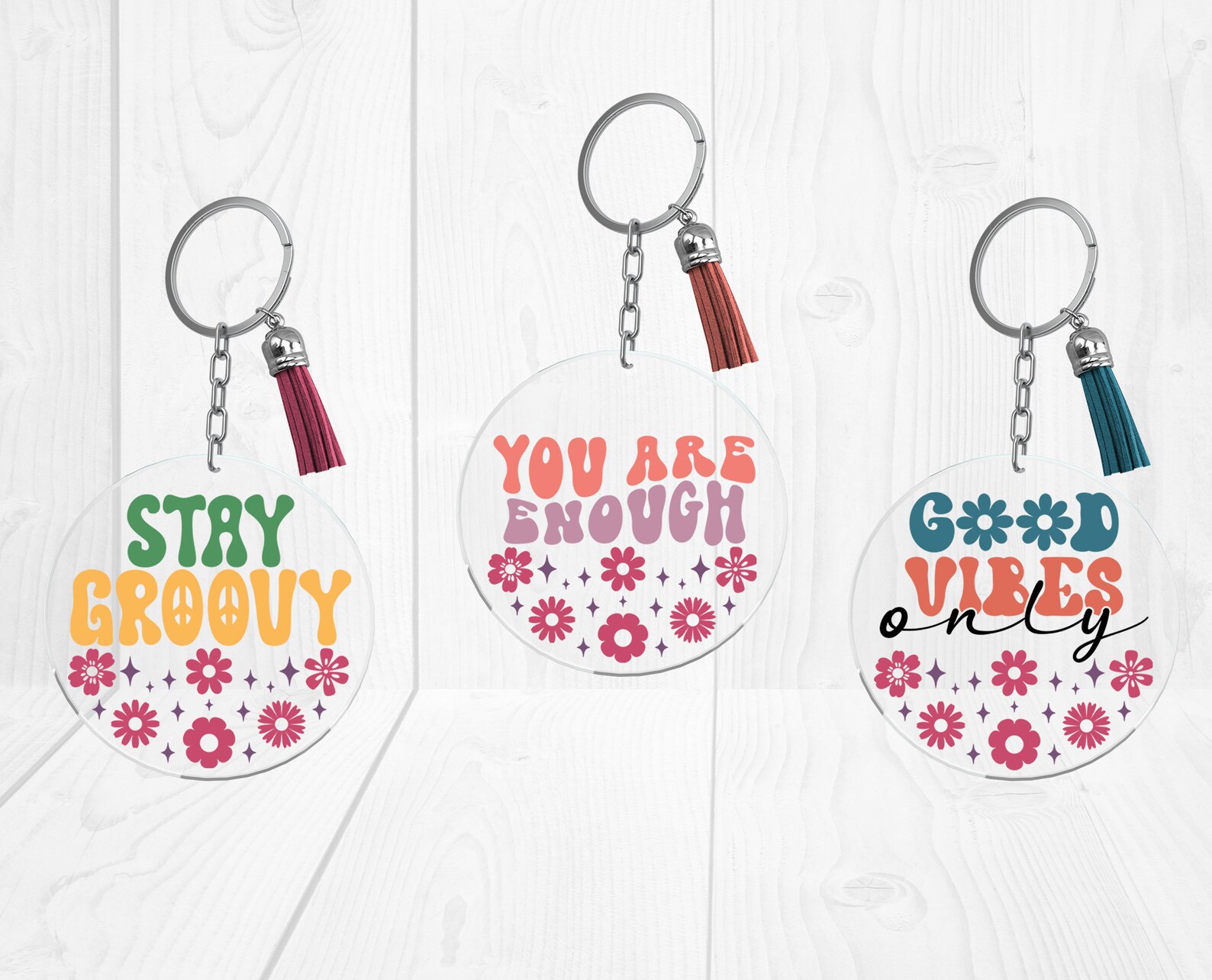 Retro Keychain SVG Bundle Round Keychain Svg Retro - Etsy