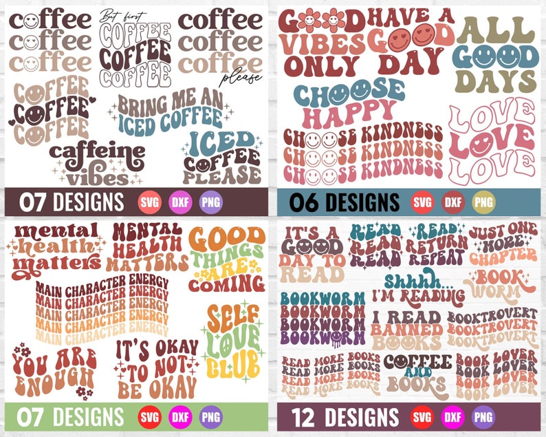 120 Retro SVG Mega Bundle Retro PNG Bundle Retro Wavy - Etsy