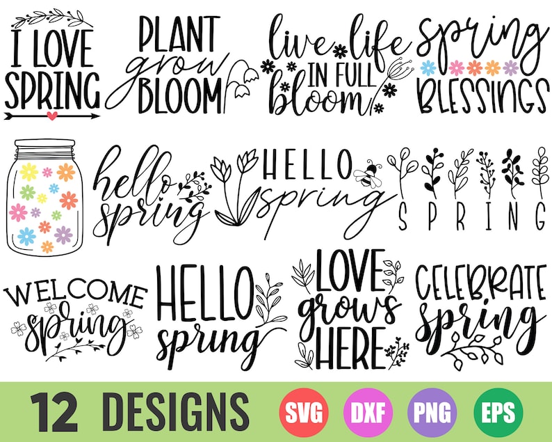 Spring Svg Bundle Hello Spring Svg Easter Svg Welcome - Etsy