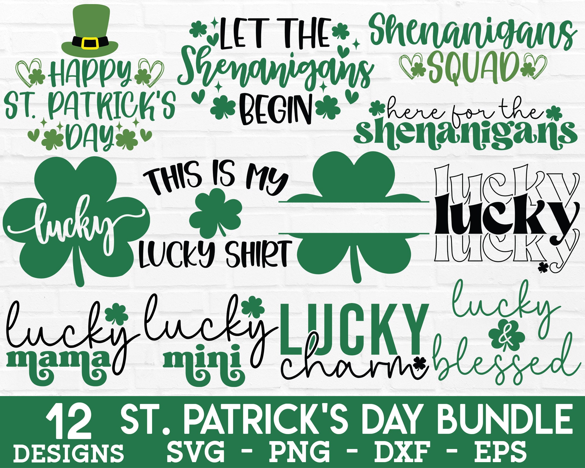 St Patricks Day SVG Bundle St Patricks Svg Shamrock Svg - Etsy
