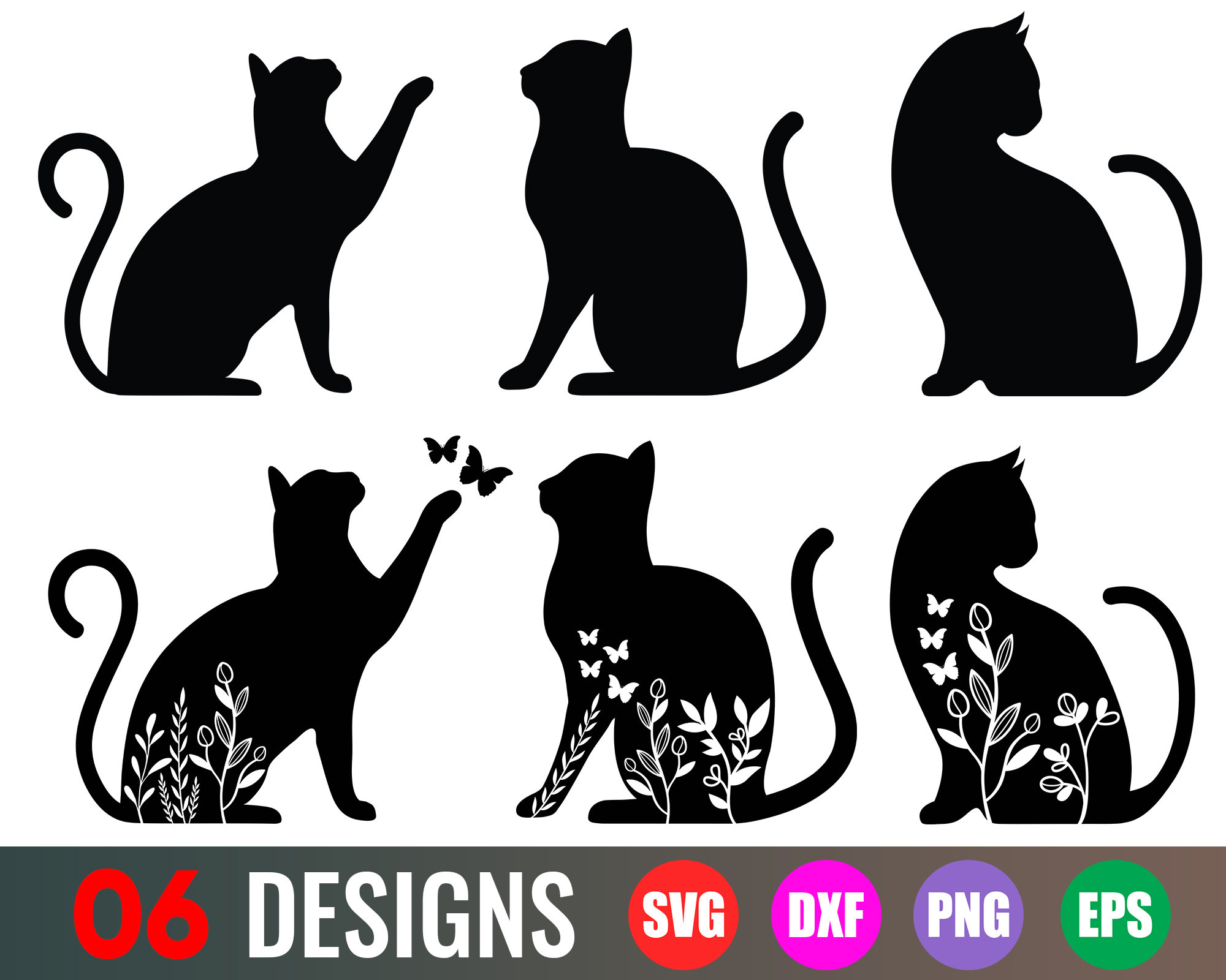 Katze SVG Katze SVG Katze Silhouette SVG Katze Silhouette | Etsy