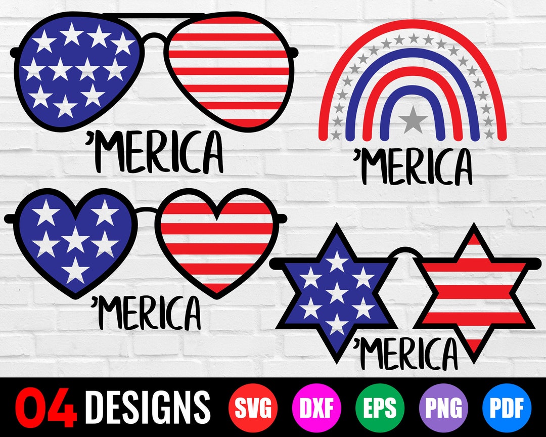 Merica SVG Bundle 4th of July SVG Merica Flag Sunglasses - Etsy