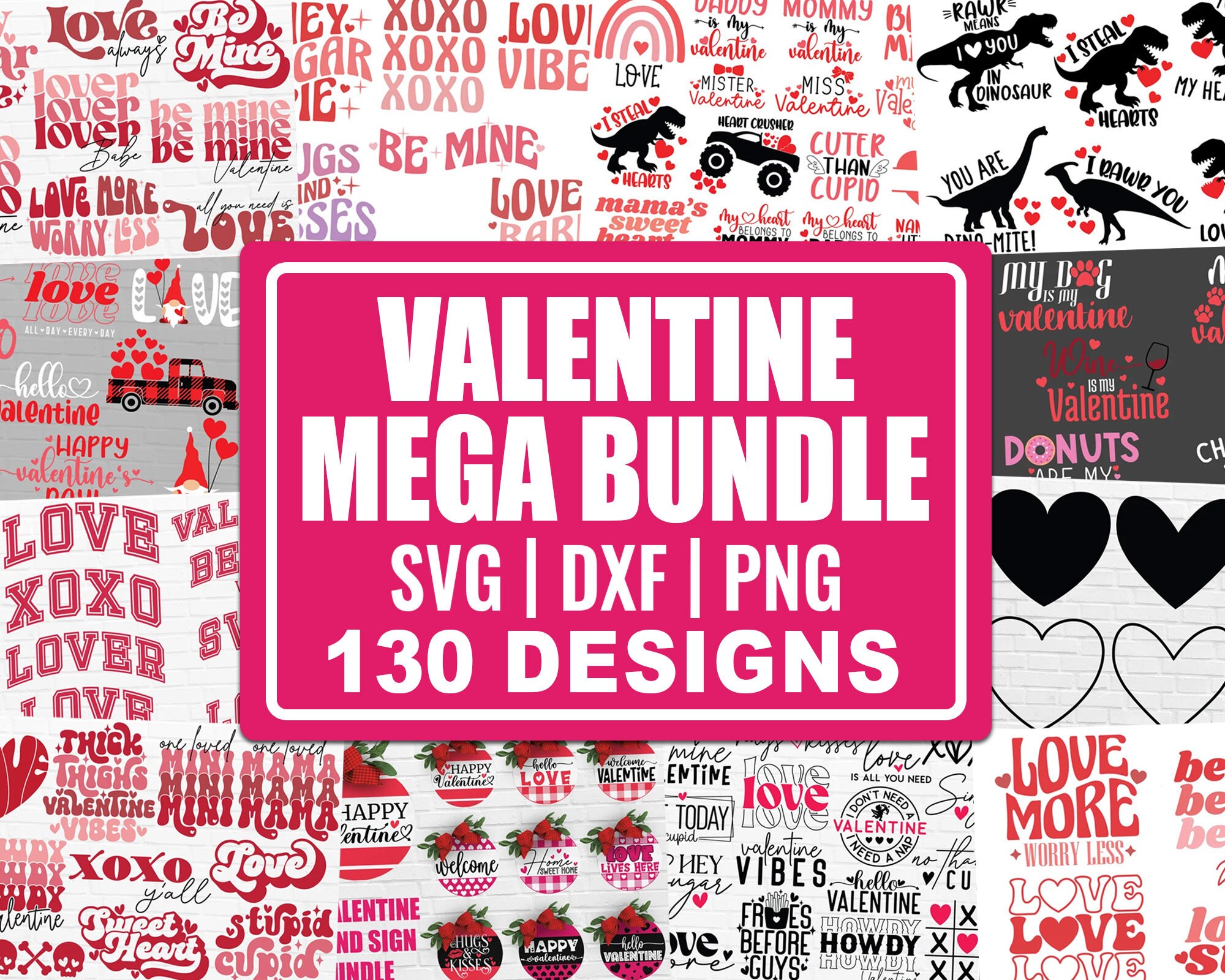 VALENTINE MEGA BUNDLE 130 Valentines Svg Bundle - Etsy