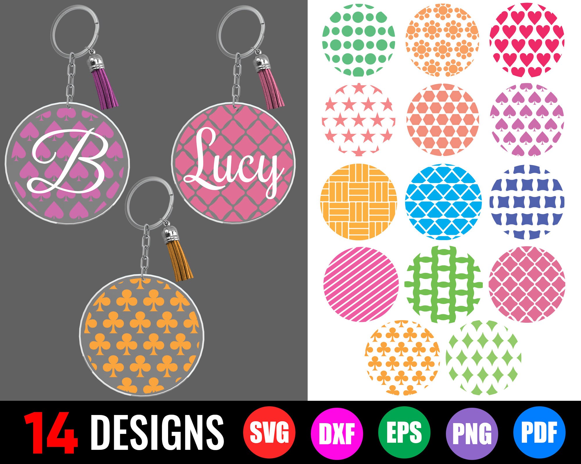 Keychain Patterns SVG Round Patterns SVG Circle Patterns - Etsy