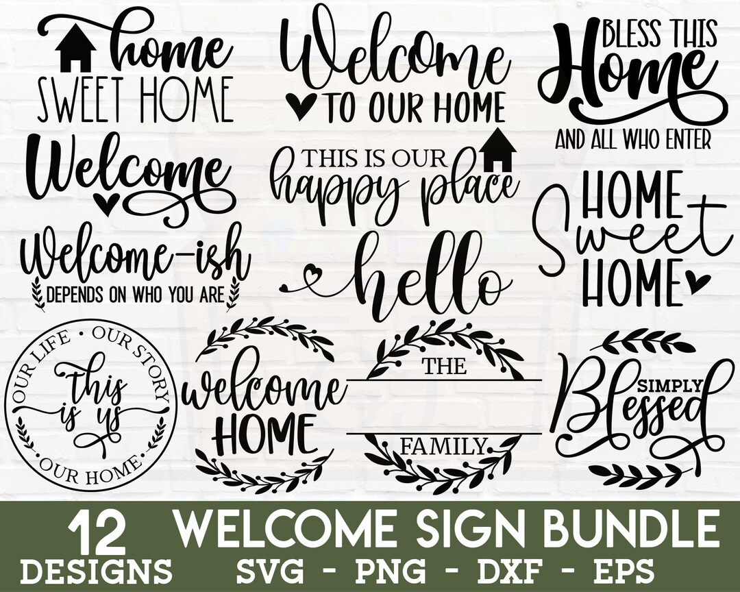 Welcome Sign SVG Bundle Round Sign SVG, Farmhouse Sign SVG, Round ...