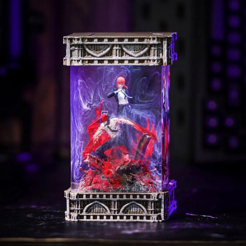 Chainsaw Man Denji & Makima Resin Light Sculpture | Anime Collectible ...