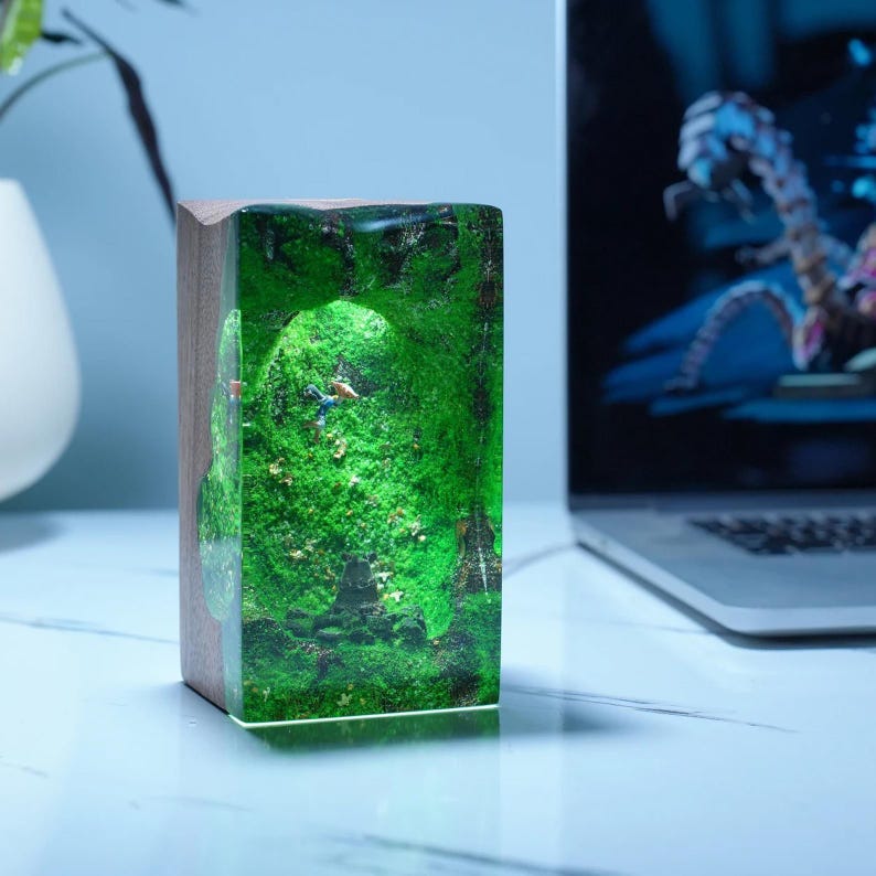 Zelda Link Vs Guardian Resin Diorama | Glowing Forest Scene | Handmade ...