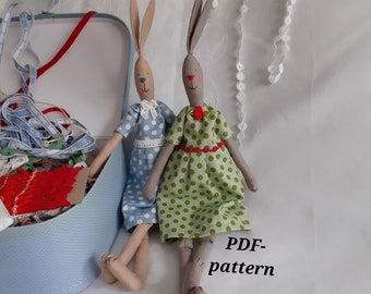 Rabbit PDF Sewing Pattern DIY Video Tutorial Bunny E-pattern Digital ...