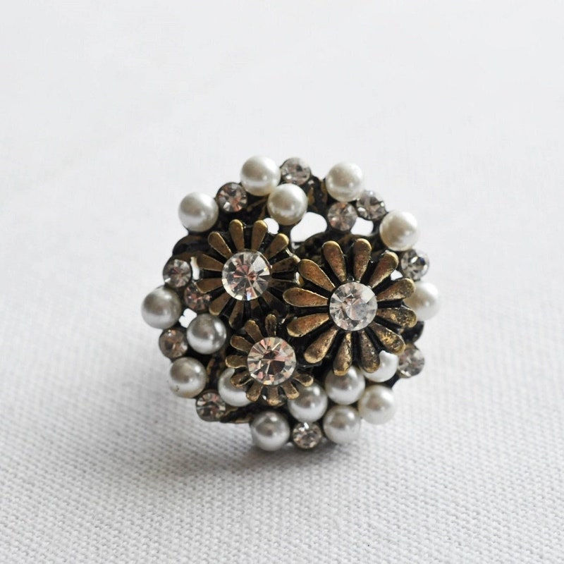 Rhinestone Stretch Ring - Etsy