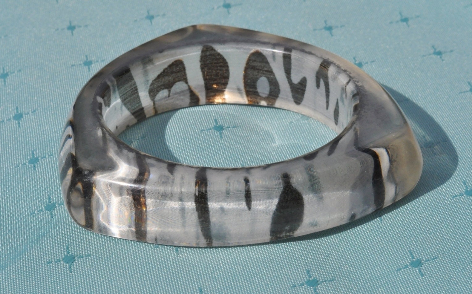 Stunning Zebra Print Bakelite Geometric Bangle. Translucent - Etsy