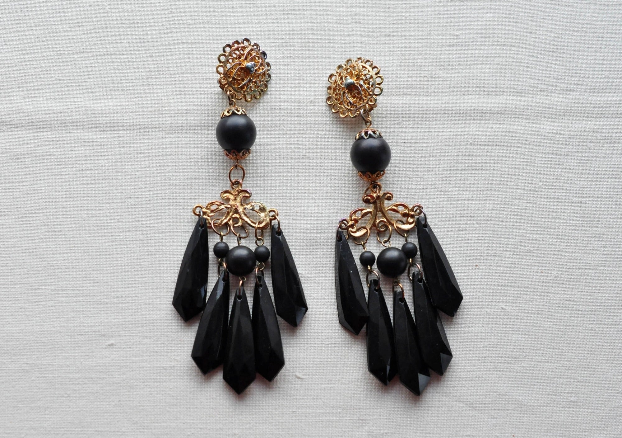 Super Long and Dangly 90s Earrings. Super Long Drop, Filigreed Brass ...