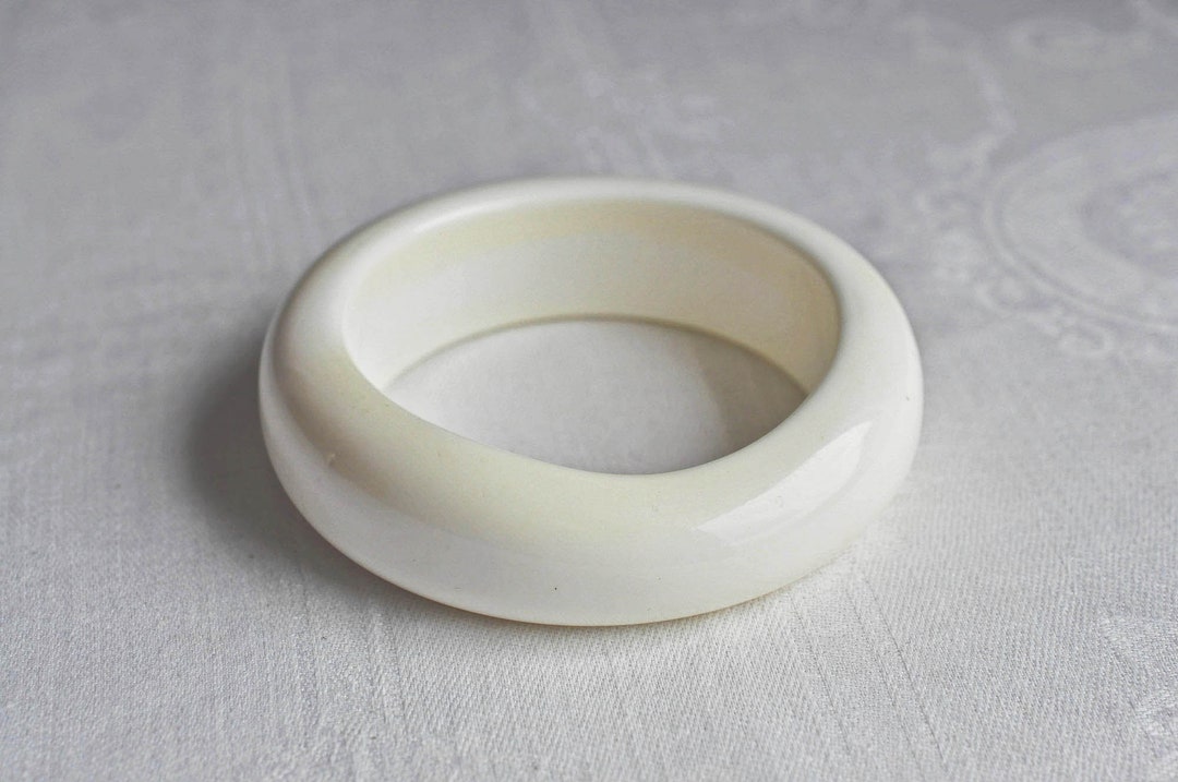 Asymmetric, Ivory Bakelite Bangle, Bracelet. Clunky, Deco Revival ...
