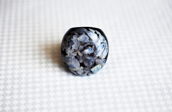 Fabulous, large, domed, French Bakelite ring. Clear … - Gem