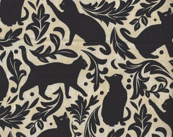 END of BOLT 45-inch Cotton Quilt Fabric, Northcott Black Cat Capers ...