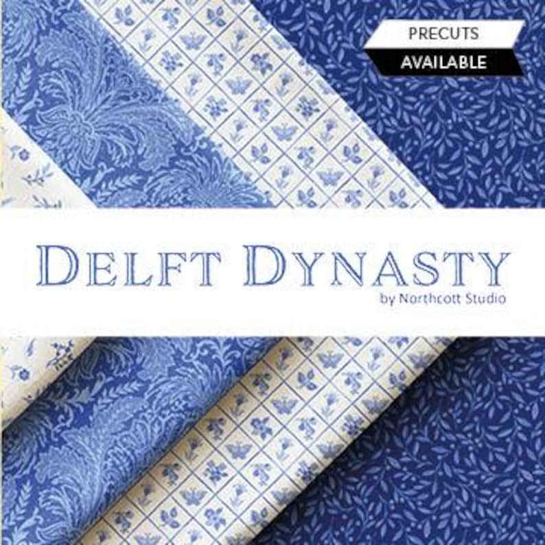 Delft Dynasty Cotton Quilt Fabric by the Yard, Northcott 28355-48 Dk ...