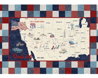Route 66 Quilt Fabric - Etsy