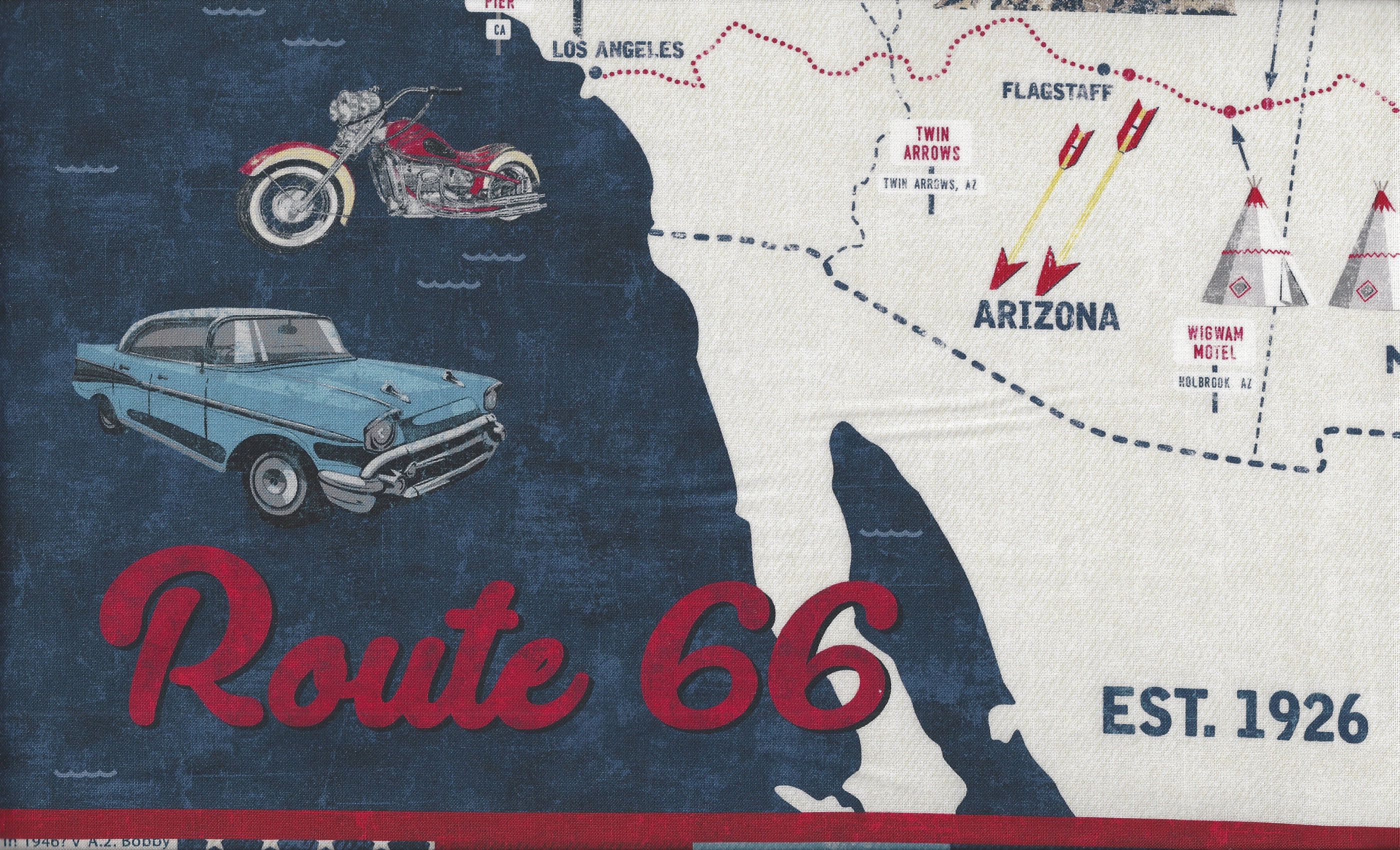 Northcott Route 66 Cotton Quilt Fabric Panel Cream - Etsy