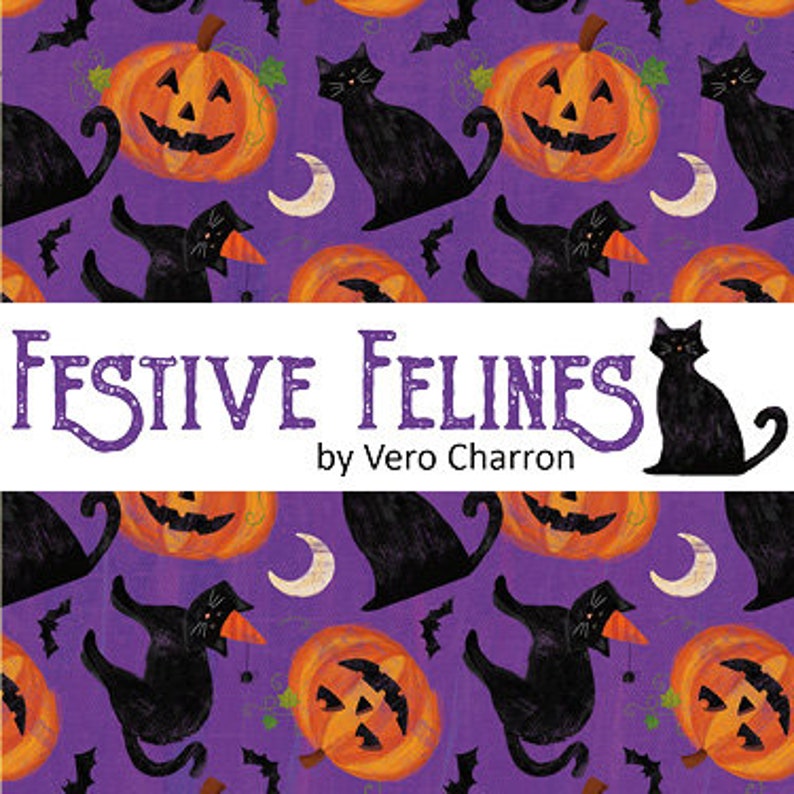 Northcott Festive Felines Cotton Quilt Fabric by the Yard - Etsy