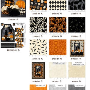 Northcott Hallow's Eve, Cotton Quilt Fabric by the Yard, Cat Damask ...