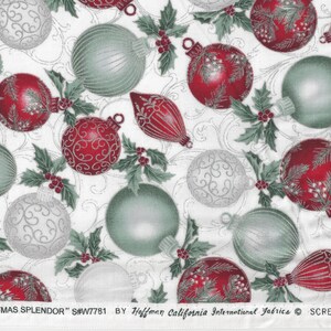 Christmas Splendor Cotton Quilt Fabric by the Yard, Hoffman Cherry ...