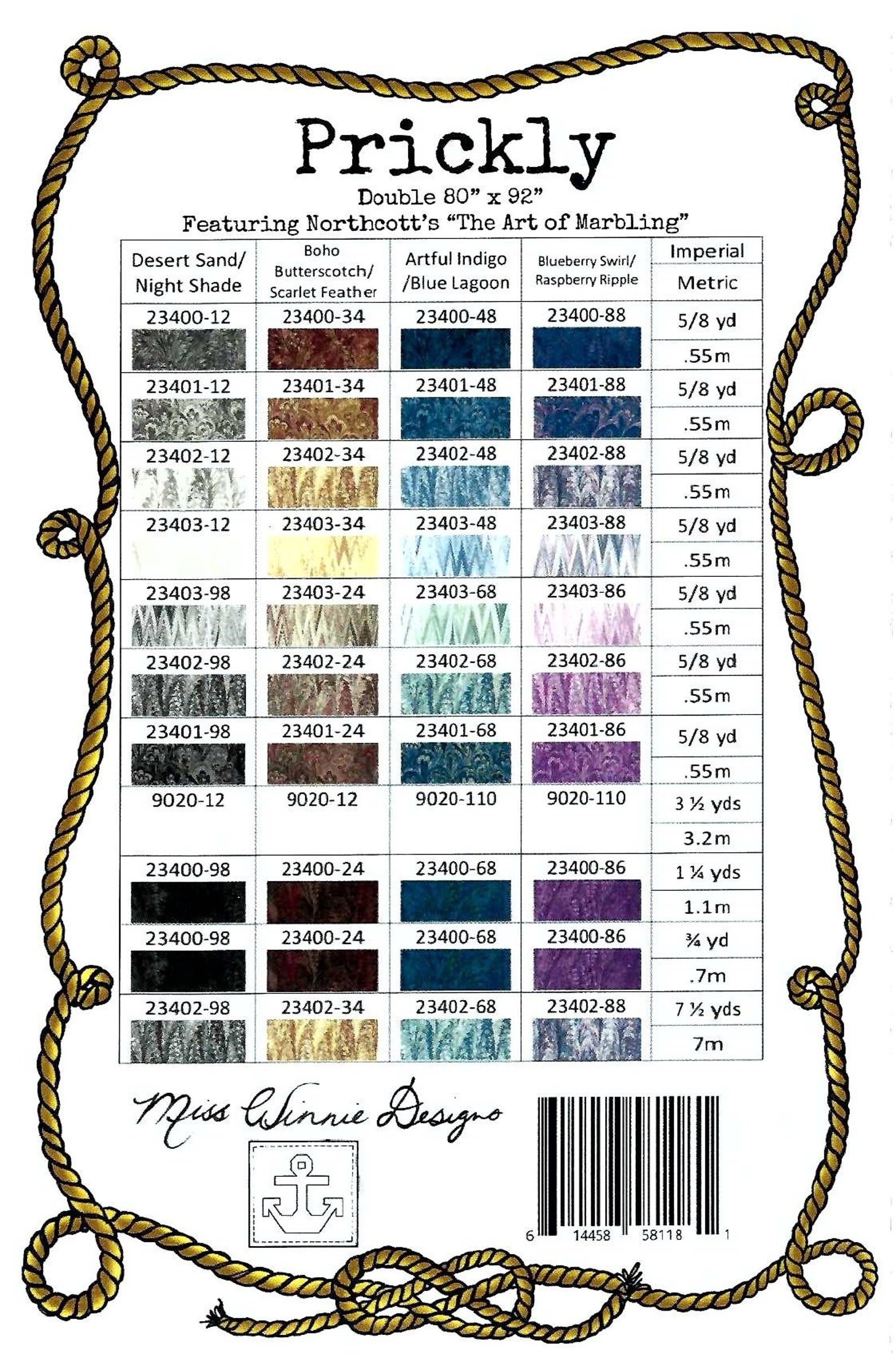 Prickly Quilt Pattern by Miss Winnie Designs 80x92-inch 2611 | Etsy