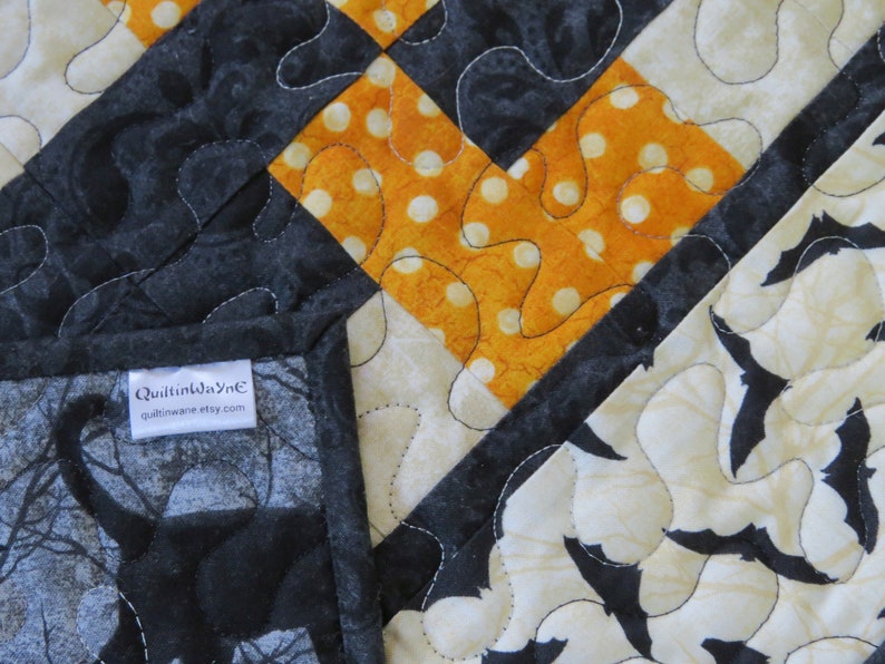 Quilted Table Runner 13.25x43-inch Black Cat Capers Halloween #2083 - Etsy