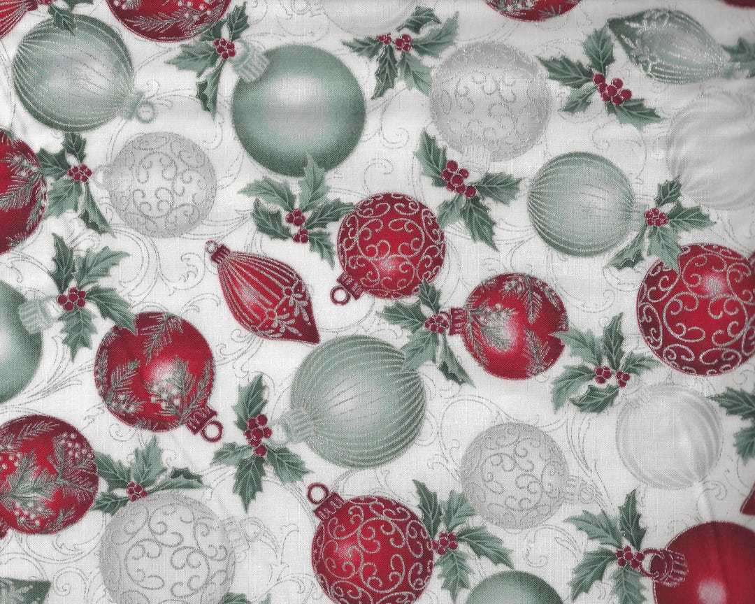 Christmas Splendor Cotton Quilt Fabric by the Yard, Hoffman Cherry ...