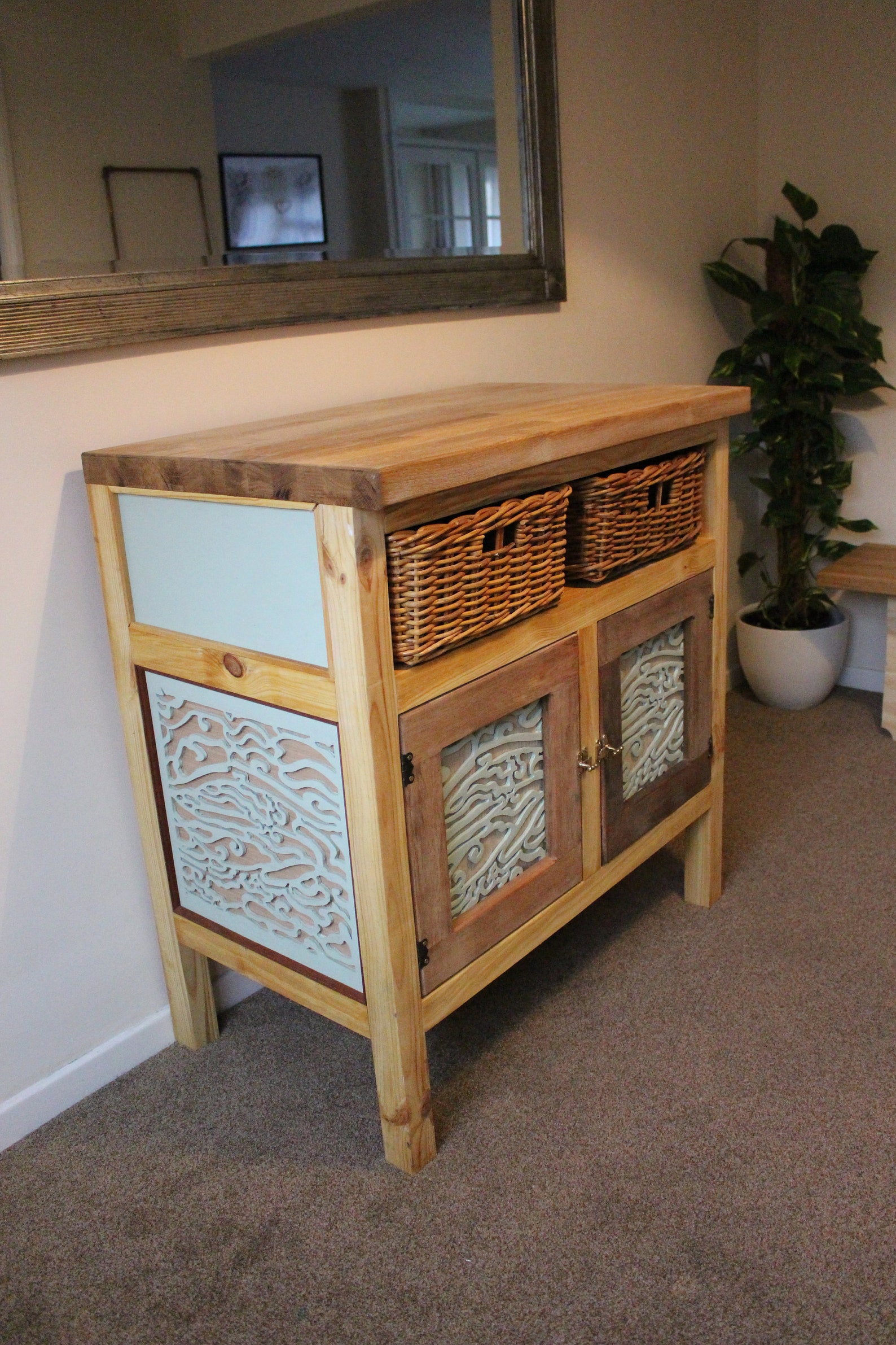 Wood Kitchen Storage Cupboard With Bespoke Panelling Handmade - Etsy