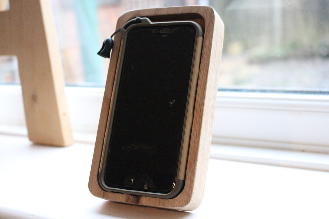Wood Phone Stand Wooden Docking Station Handmade Mobile - Etsy